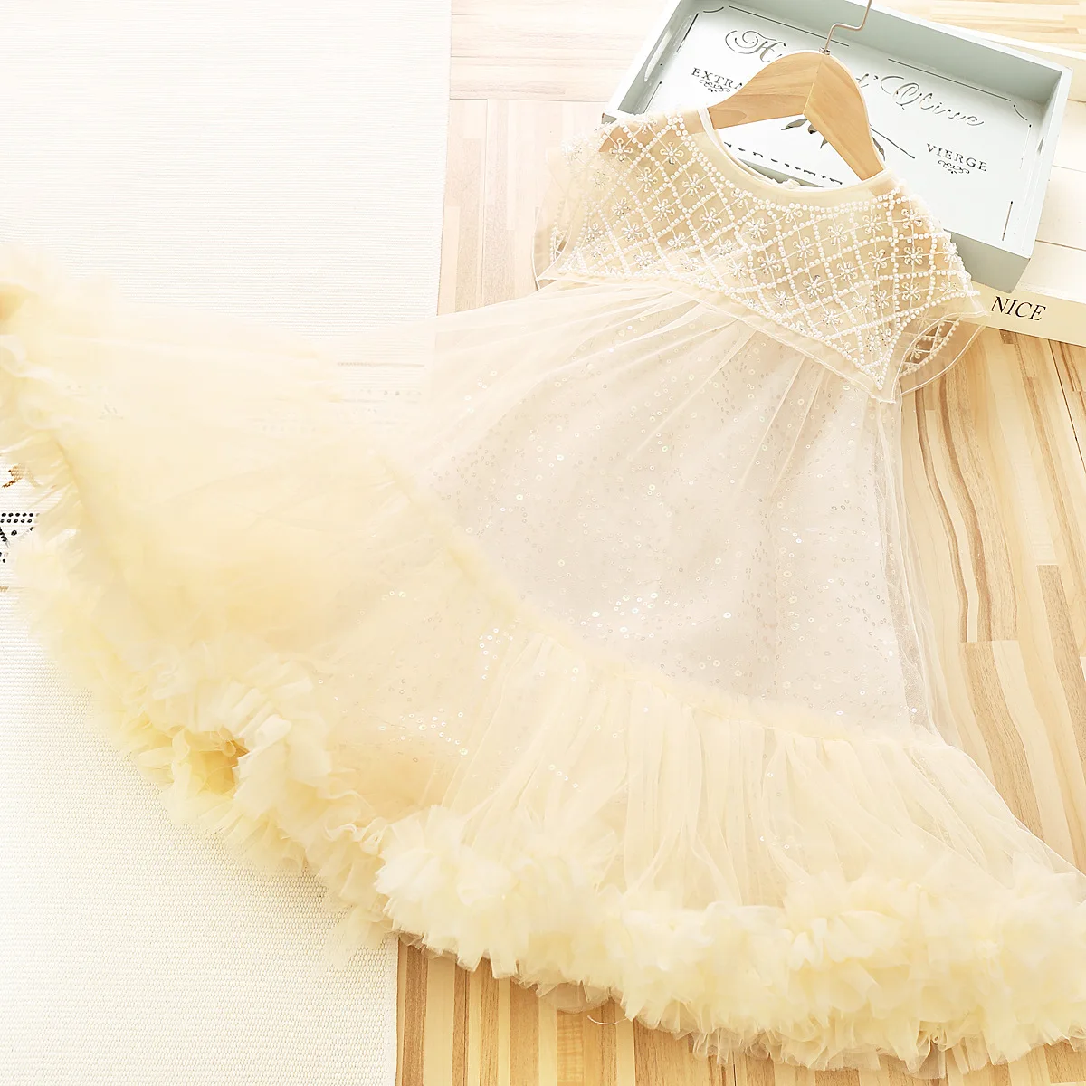 Children's Dress High-end White Flower Children's Wedding Dishevelled ...