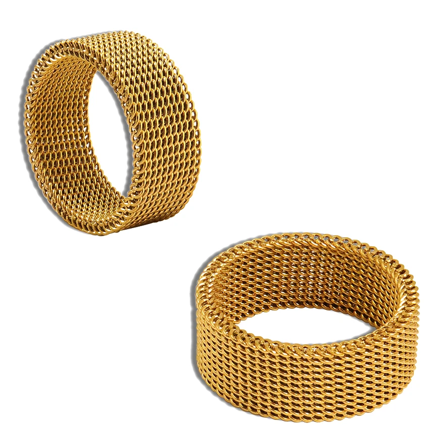 Vintage Stainless Steel Chain Rings Tarnish Free Fine Jewelry Rings 18k ...