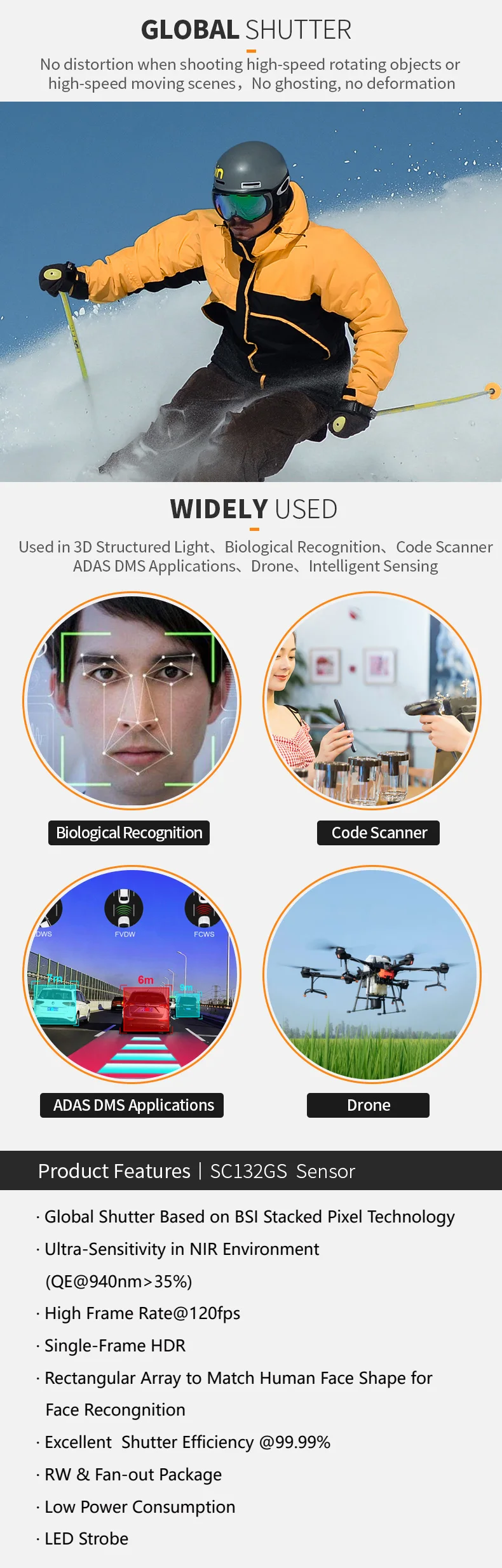 SC132GS USB2.0 Camera Module - 1MP Global Shutter Motion Capture