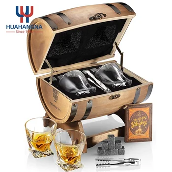 Premium 300ml Custom Etched Whiskey Glass Gift Sets With 6 Granite ...