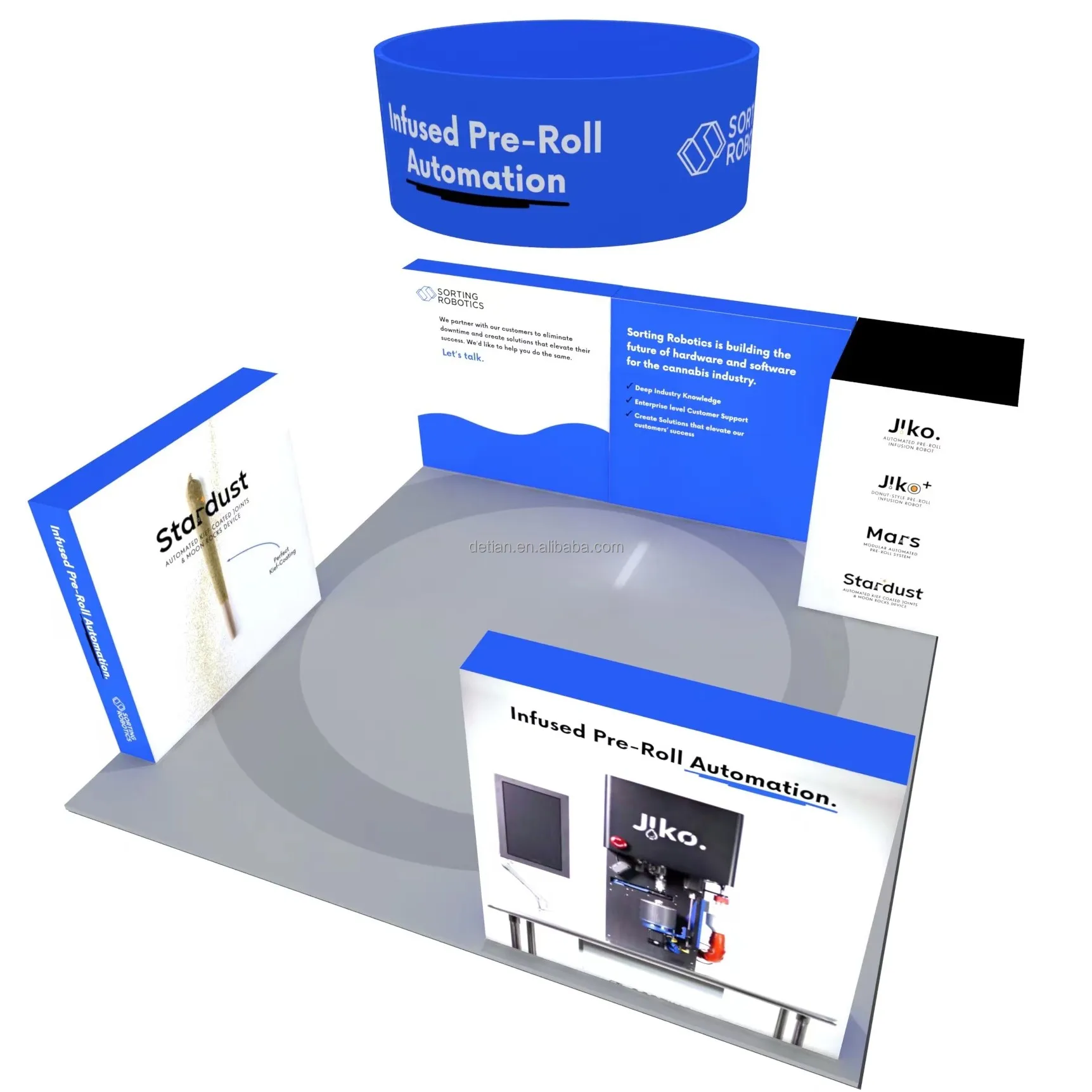 Portable Trade Show Booth With Display Stand Booth And Led Lights For ...