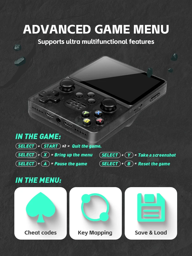 R35s Retro Handheld Video Game Console Linux System 3.5 Inch Ips Screen ...