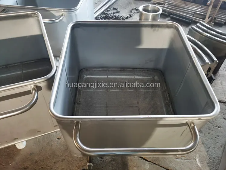 304 Stainless Steel Food Trolley 200l Meat Eurobin Food Skip Cart 100l ...