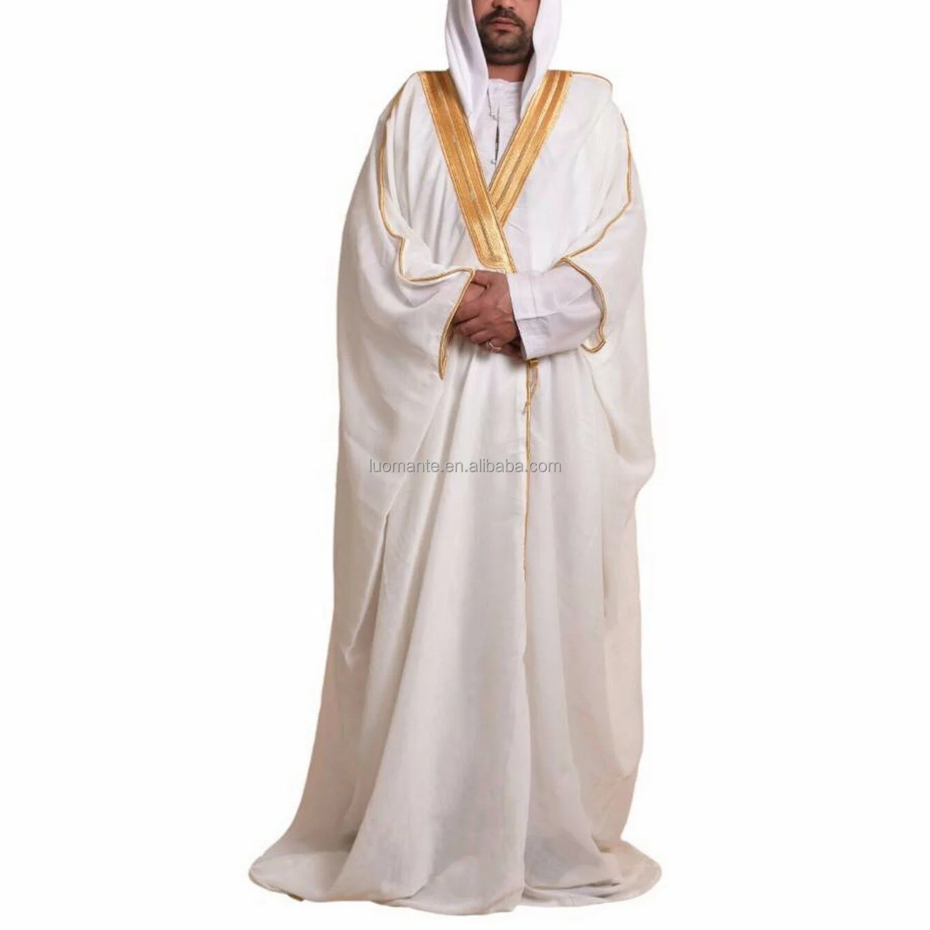 Wholesale Bisht Arabic Cloak Islamic Muslim Dubai Men Bisht Abaya Eid ...