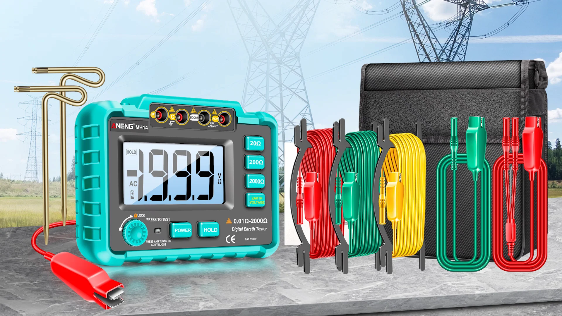 Aneng Mh14 Digital Insulation Ground Resistance Megohm Ac 200vrms ...