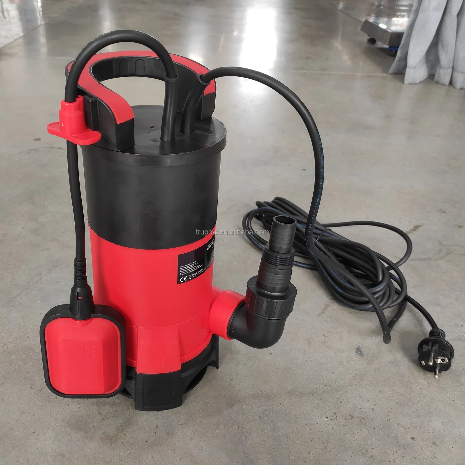 900w 17000L/h Electric Submersible Drain Pump Plastic Dirty Water Pump ...
