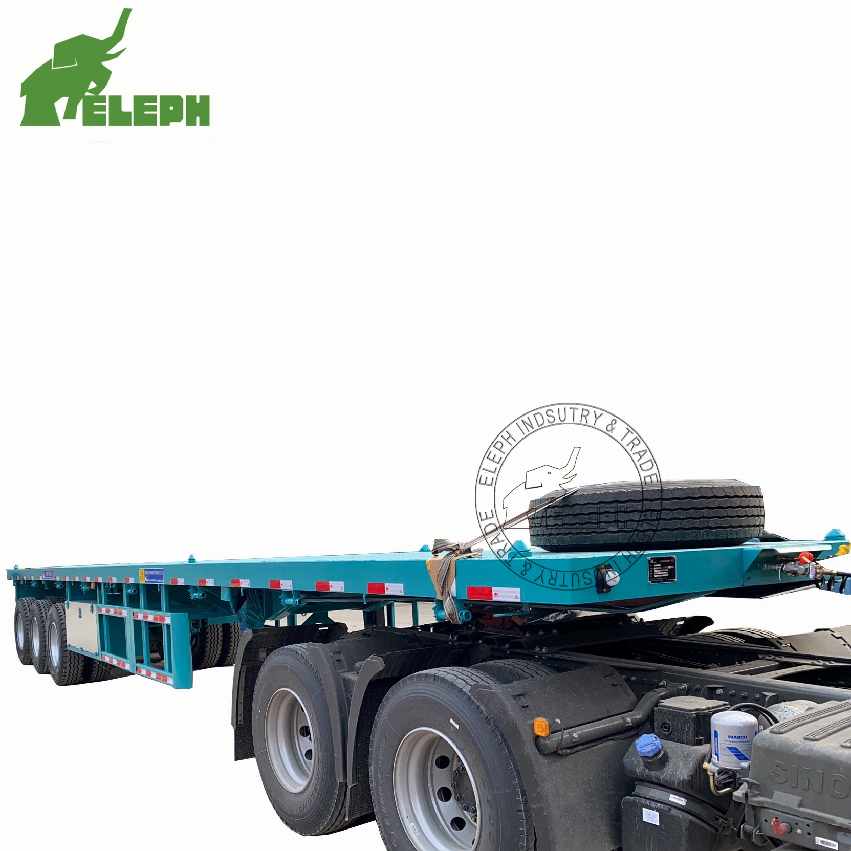 Trailer Datar Semi Trailer 20ft 40ft 40-60ton Kontainer Trailer - Buy ...