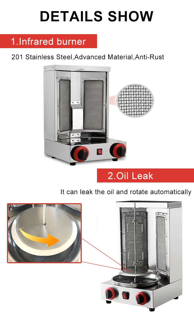 RUITAI Automatic Doner Kebab Cutting Machine - Gas LPG