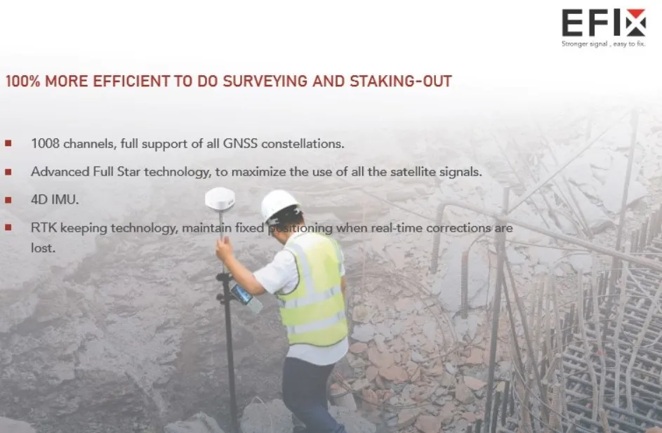 EFIX Gnss Receiver C3 - 1008 Channels RTK GPS Solution