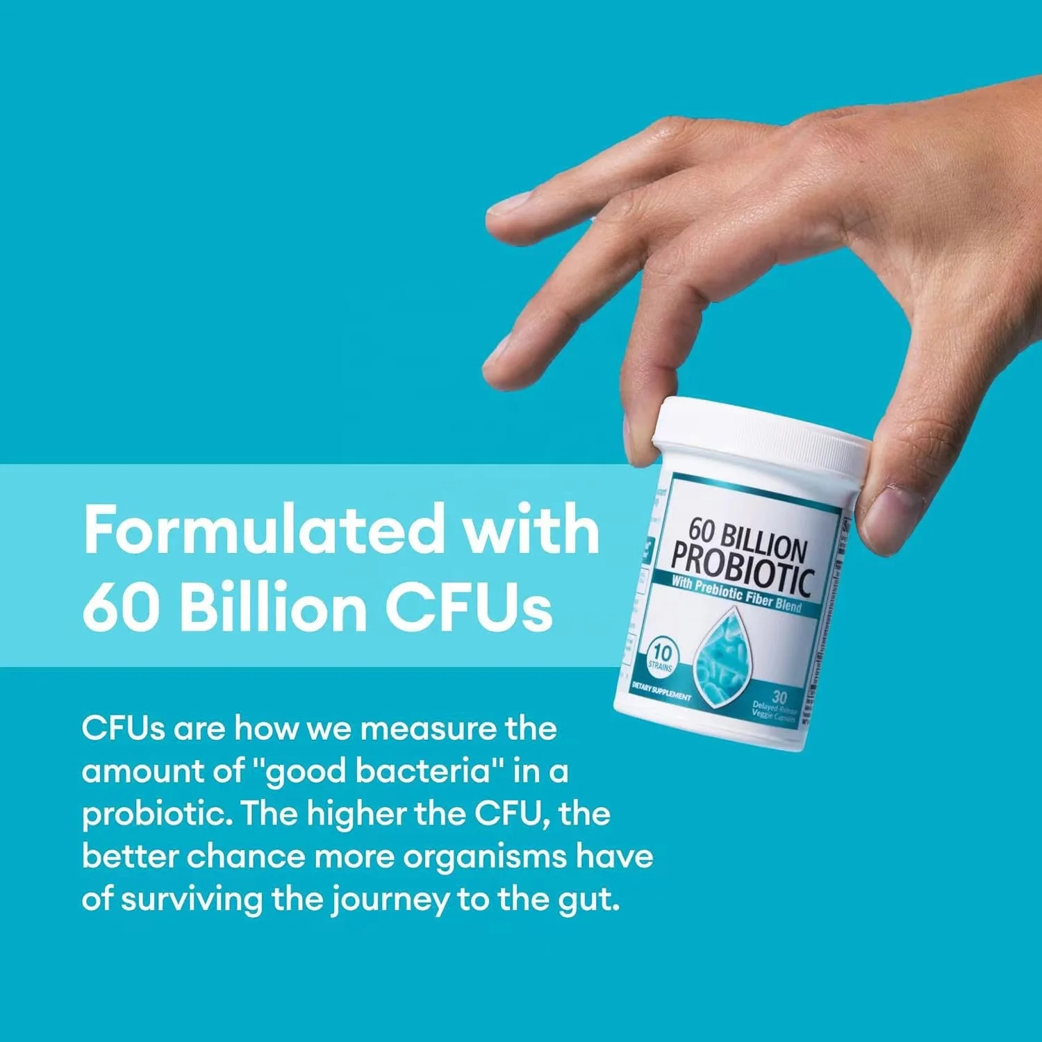 60 Billion Cfus Organic Probiotic Capsules for Adults