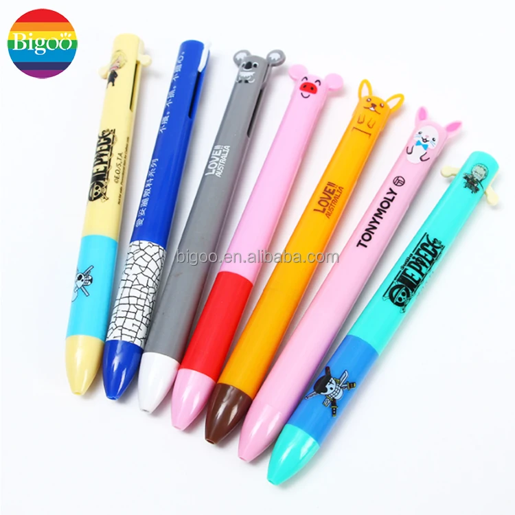 Cartoon Design 2 In 1 Press Plastic Ballpoint Pen Custom Logo Printed ...