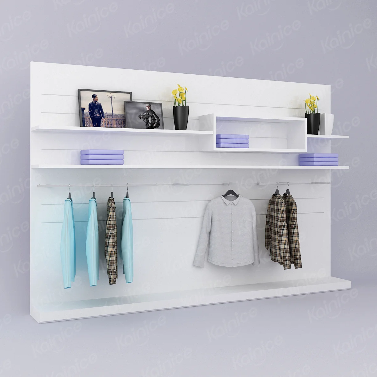 Kainice Man Garment Display Cabinet Shelves Clothes Store Interior ...