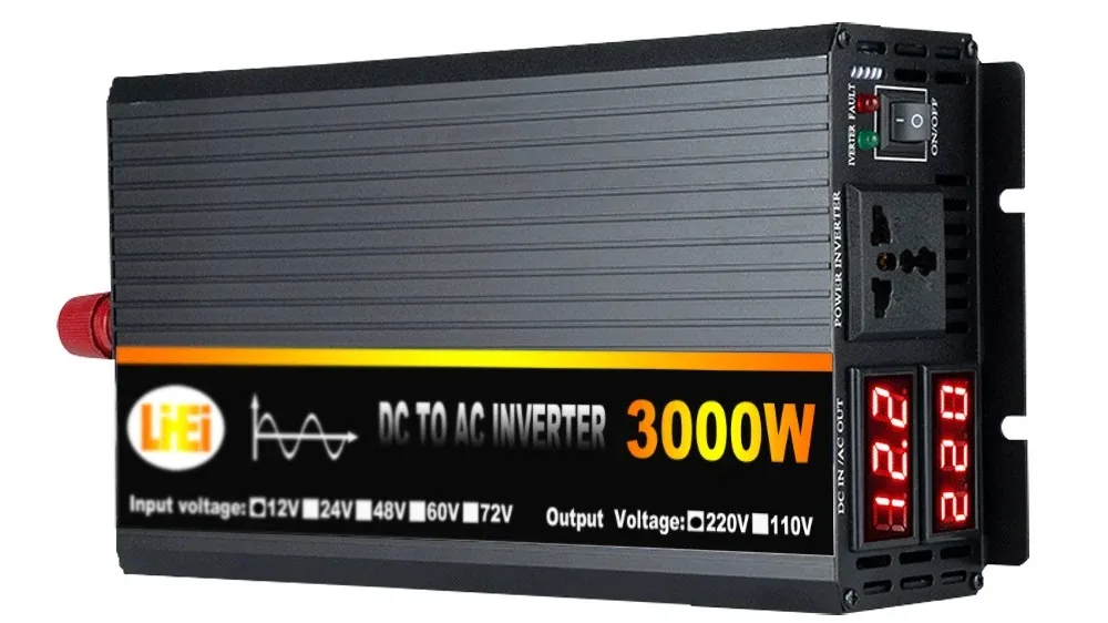 Inversor 3kw 24 V 12v 48v 60v 1500w Inversor Para Coche De 3000 Watt Intelligent Cooling - Buy ...