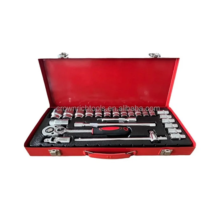 24pcs Packaging Metal Box 1/2" Socket Set For Auto Repair Tools - Buy ...