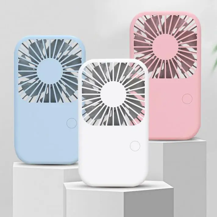 Pink White Mini Portable Fan New Handheld Fan 3 Speed USB Rechargeable ...