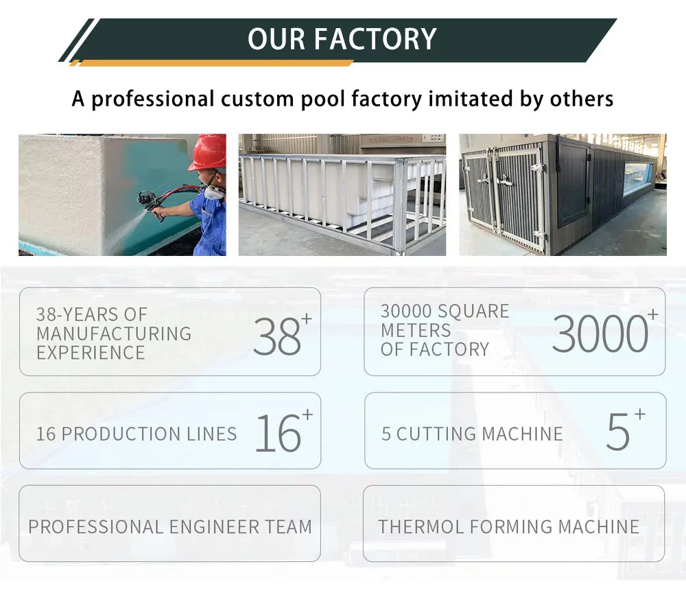 20ft 40ft Glass Window Home Fabricated Fiberglass Family Swimming Pool ...