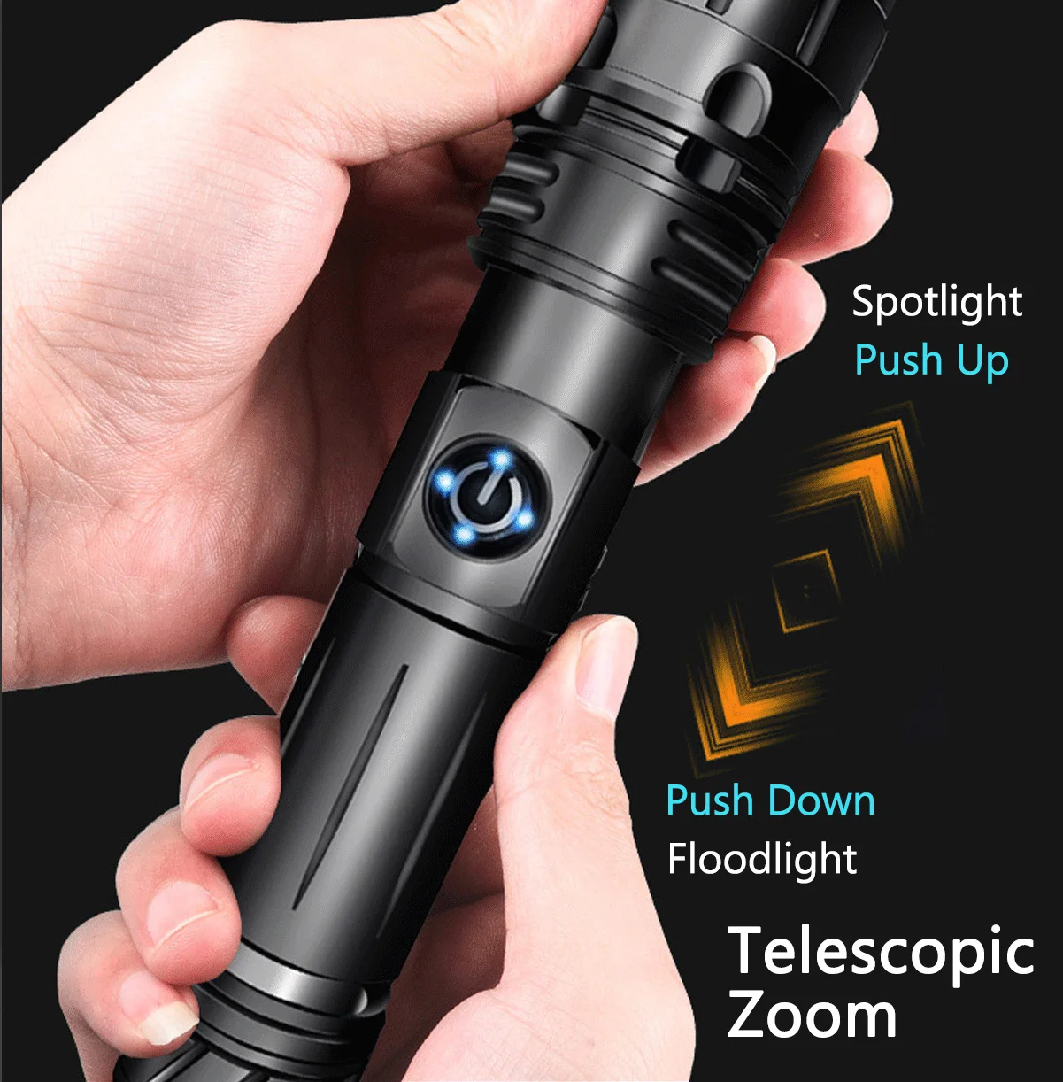 Tactical Flashlight 5000 Lumens Super Bright Zoomable 5 Modes ...
