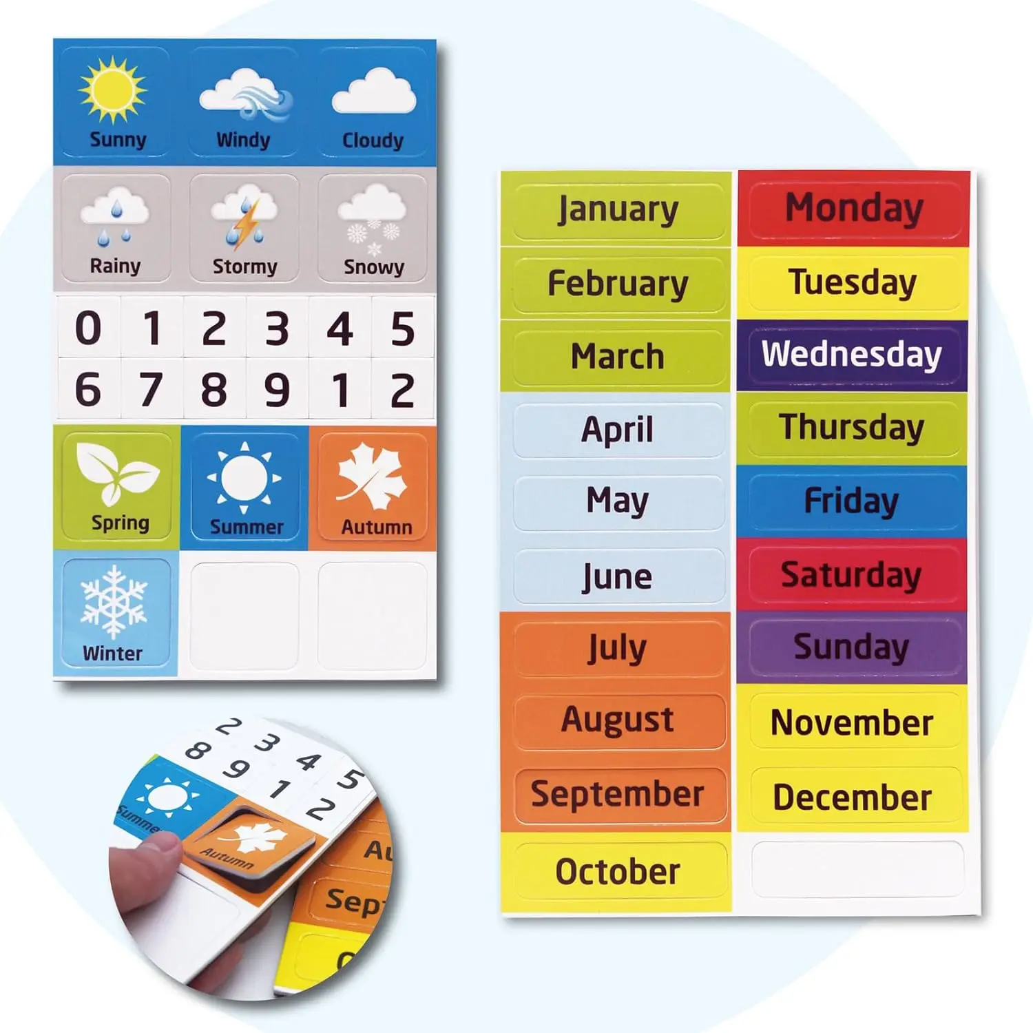 Custom Magnet Calendar Weather Chart for Kids - Preschool Learning Tool