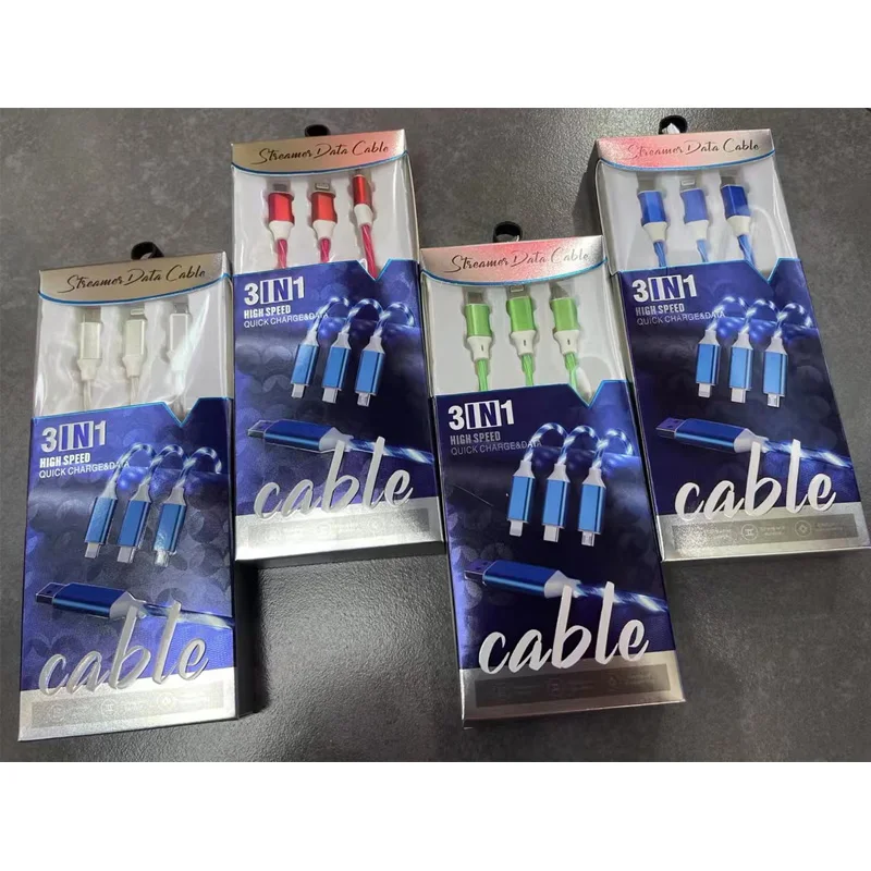 3 In 1 Multifunctional Usb Fast Charging Streamer Line Mobile Phone ...