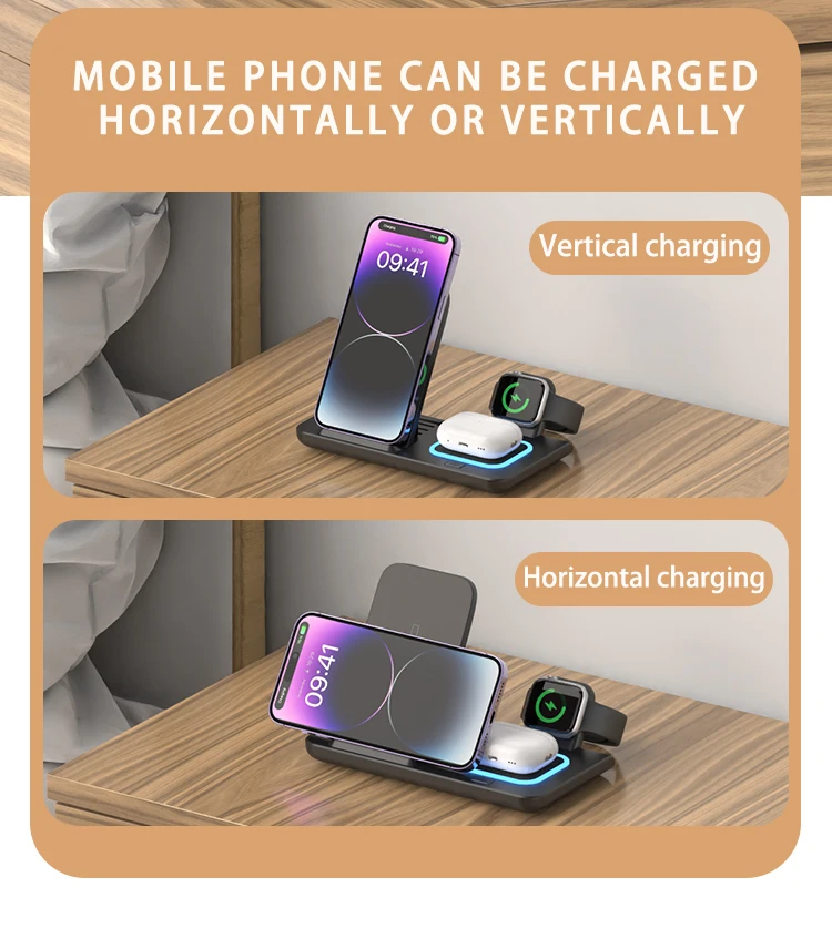 Hot Sale 15w Universal Wireless Charger 3-in-1 Qi Mobile Phone Charger ...