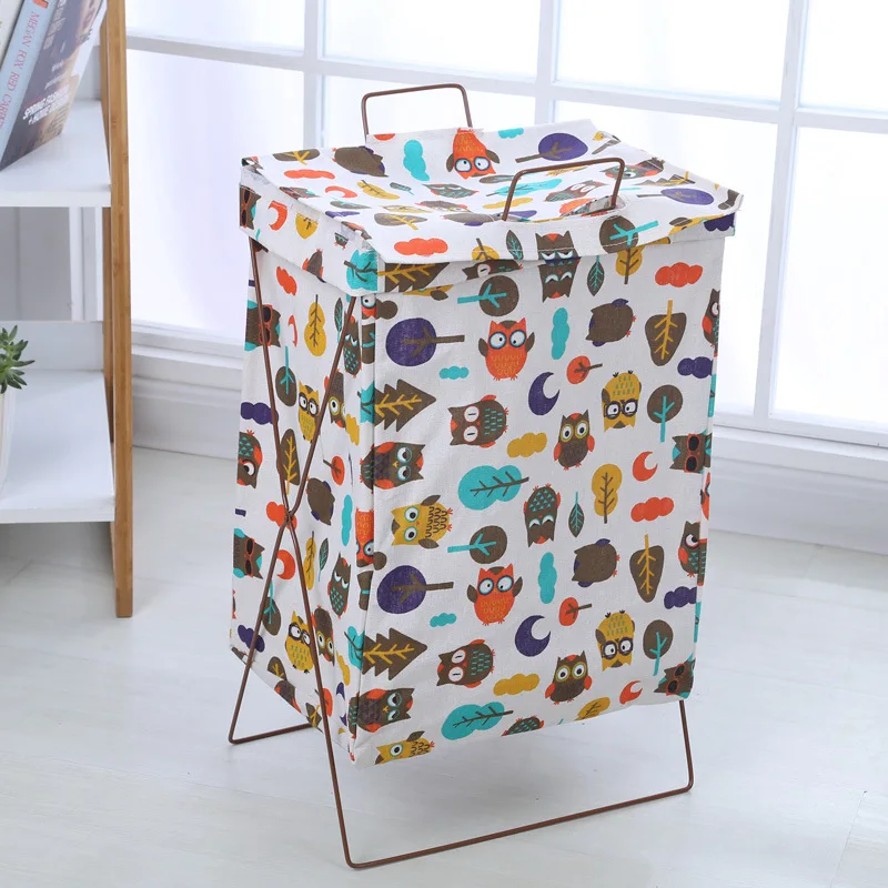 Collapsible Waterproof Iron X Frame Dirty Clothes Laundry Fabric Bin ...