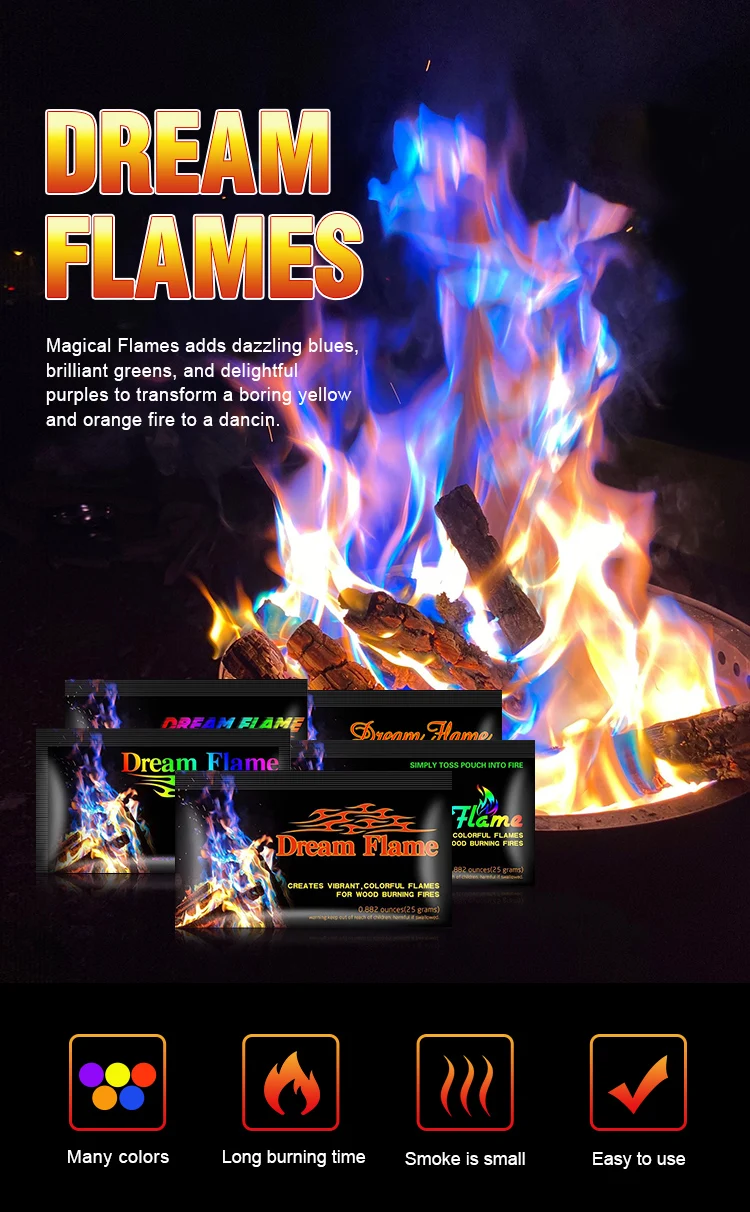 Dfb-15 Magic Fire Magic Flame Colorful Art Fire Mystical Flame Colorant ...