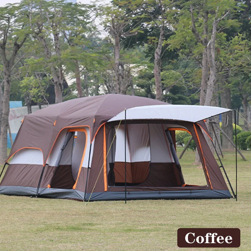 Cross-Border Outdoor Two Rooms Travel Tent Double Layer Waterproof & Sunproof 6-8-12 People ...