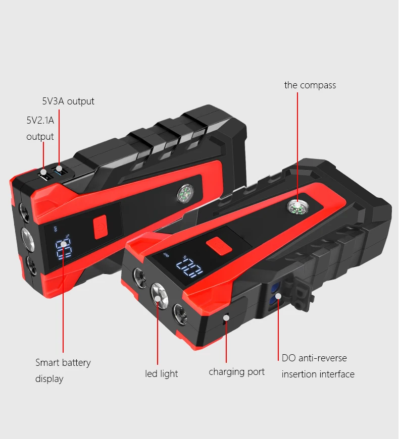 Car Jump Starter Power Bank Vehicle Booster Starting Device Emergency ...