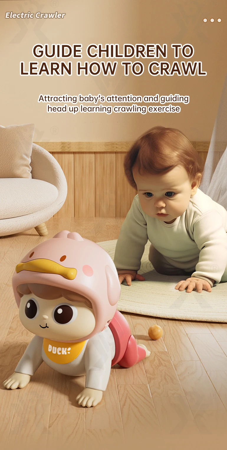 Chengji Juguetes Early Education Electric Baby Learning Crawl Dolls ...