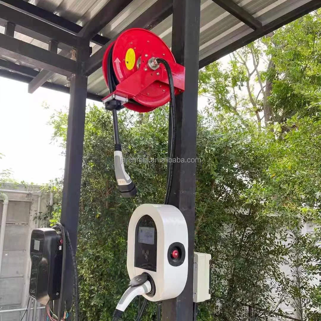 Spring Driven Power Cord Reel For Electric Vehicle Charging Post Cable ...