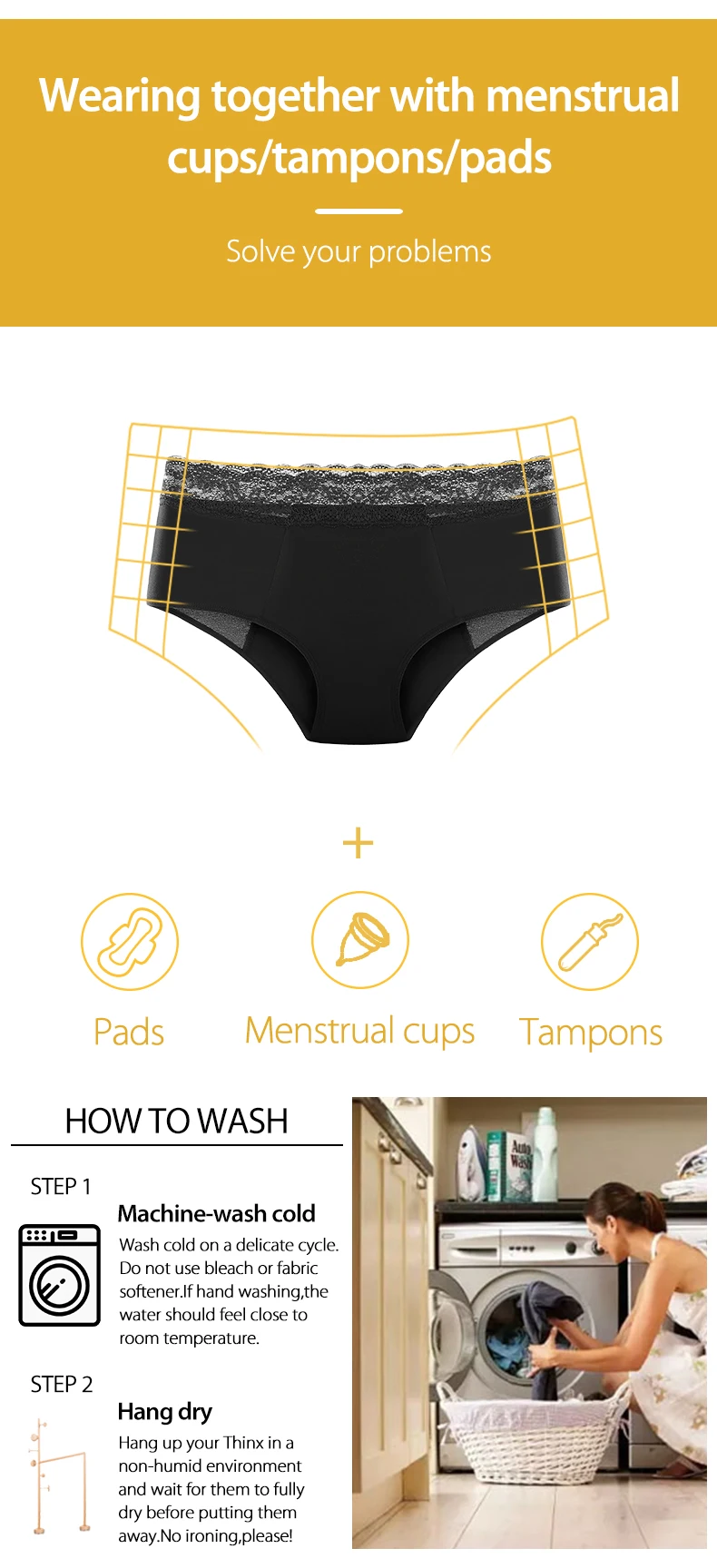 Trendy Design 4 Layer Menstrual Panties Cotton Menstrual Physiological ...