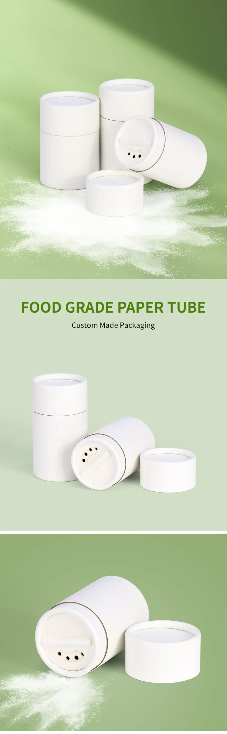 New Design Cardboard Cylinder Protein Powder Packaging Seasonings ...