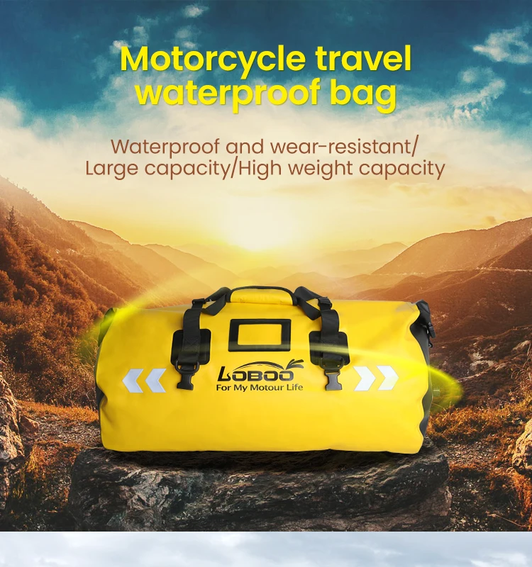 Loboo 66l Pvc Waterproof Motorcycle Tail Bag Wear Resistant Duffel Bag ...