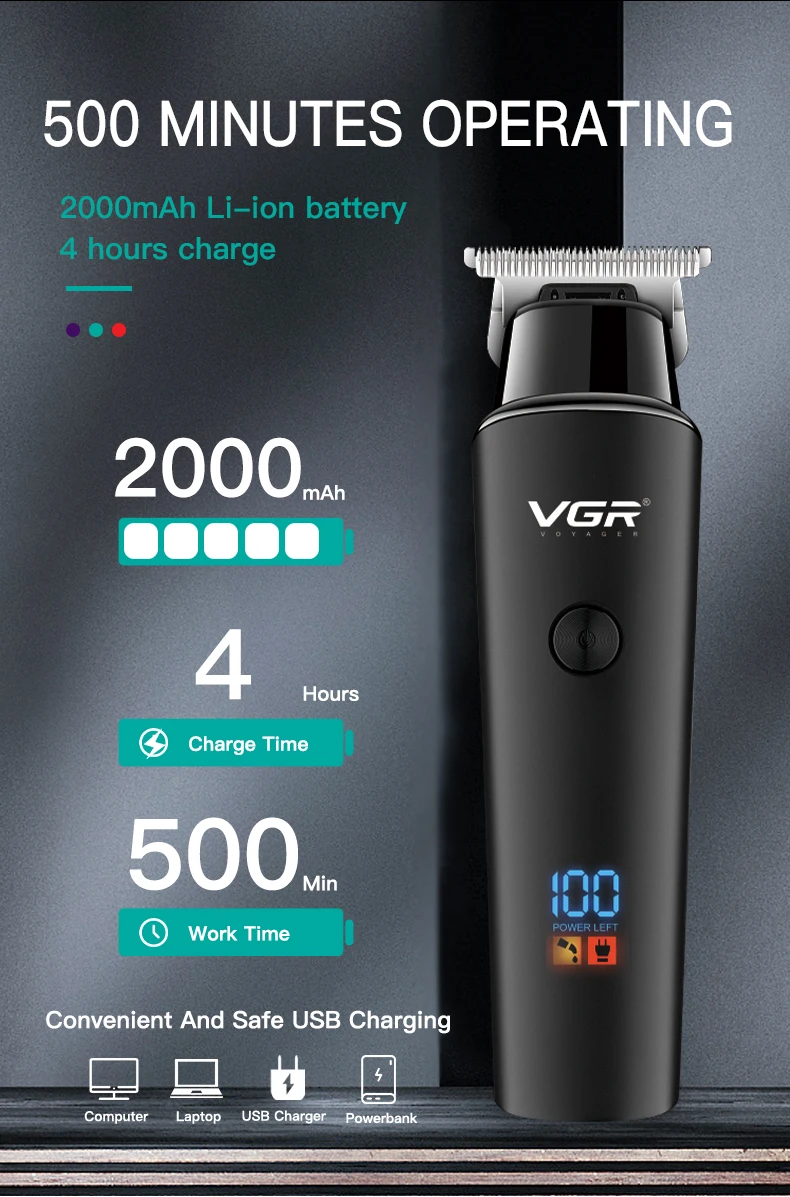 VGR V-937 Professional USB Charging Electric Hair Trimmer