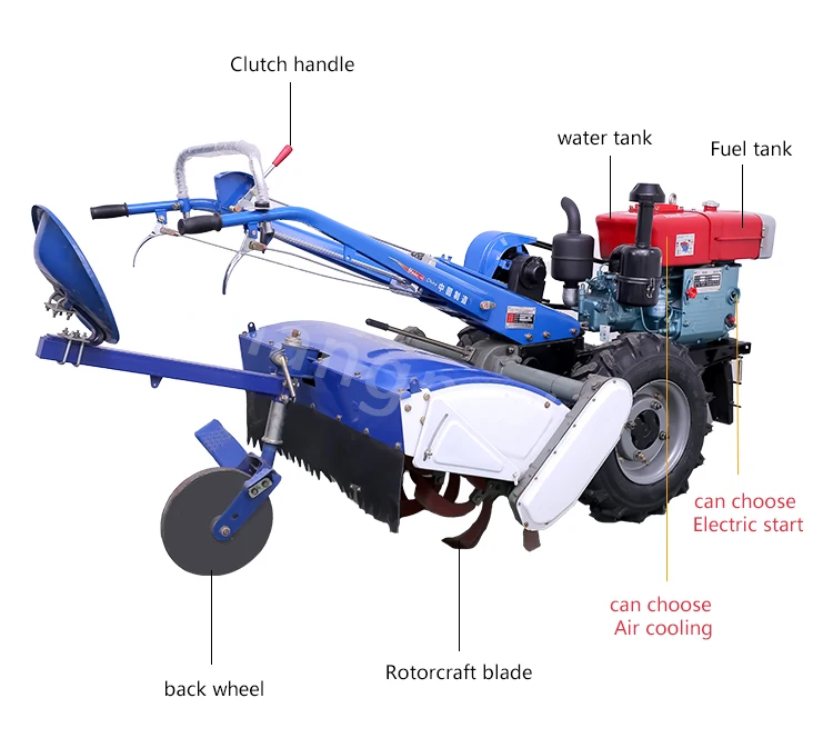 18hp Two Wheels Hand Push Walking Tractor 18hp Walking Tractor With Trailer 18hp Disc Mower For ...