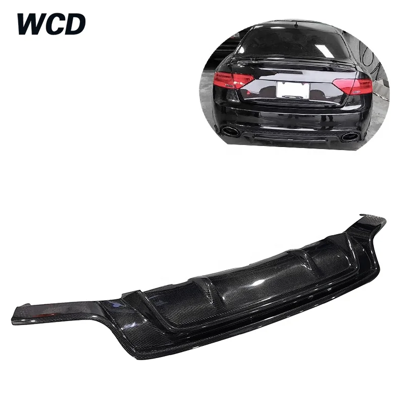 Carbon Fiber Rear Diffuser Lip Spoiler For Audi RS5 2012-2016 Rear Lip ...