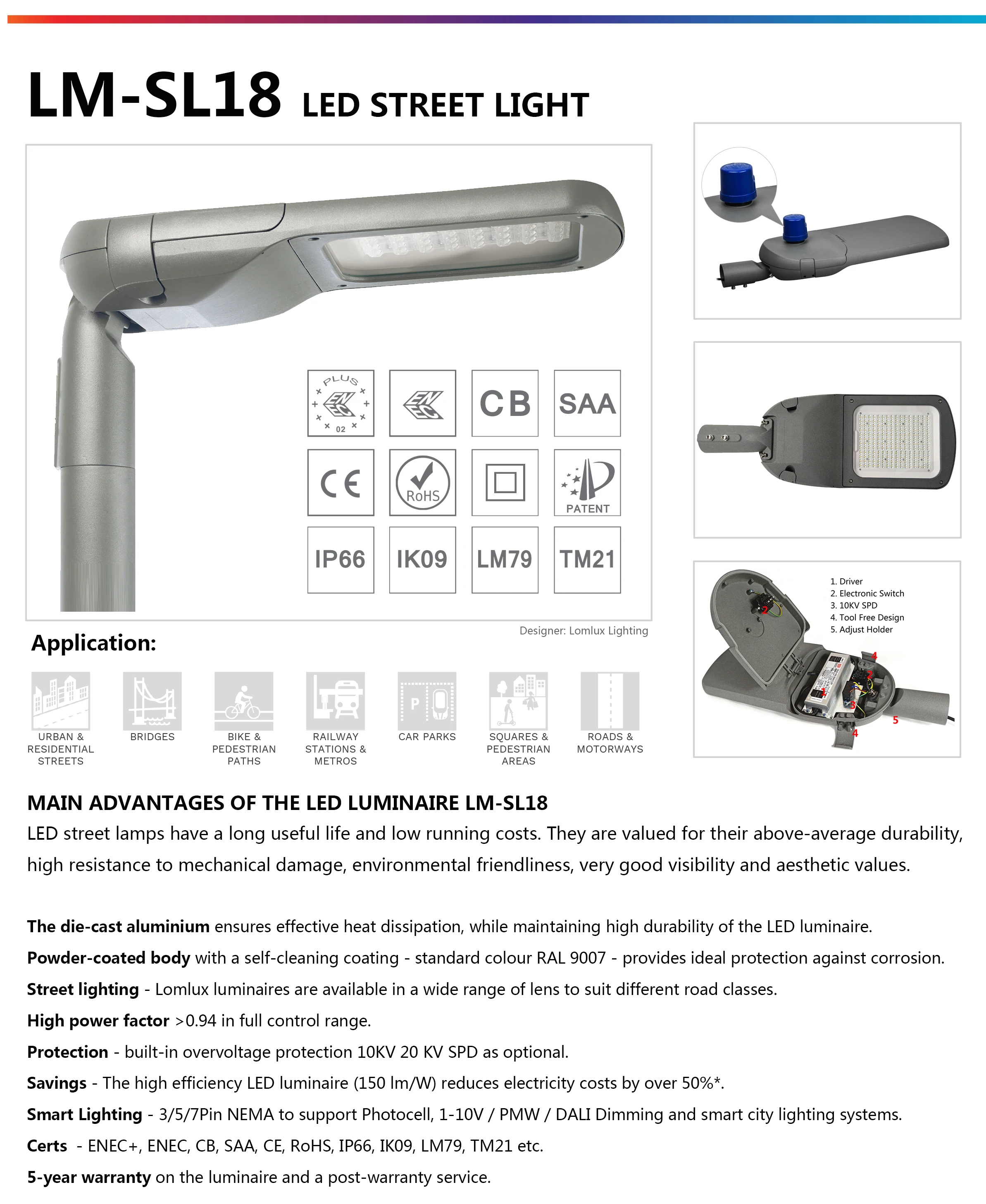 Lm-sl18 Toolless Led Street Light 40-200w - Buy Lm-sl18,Toolledss Led ...