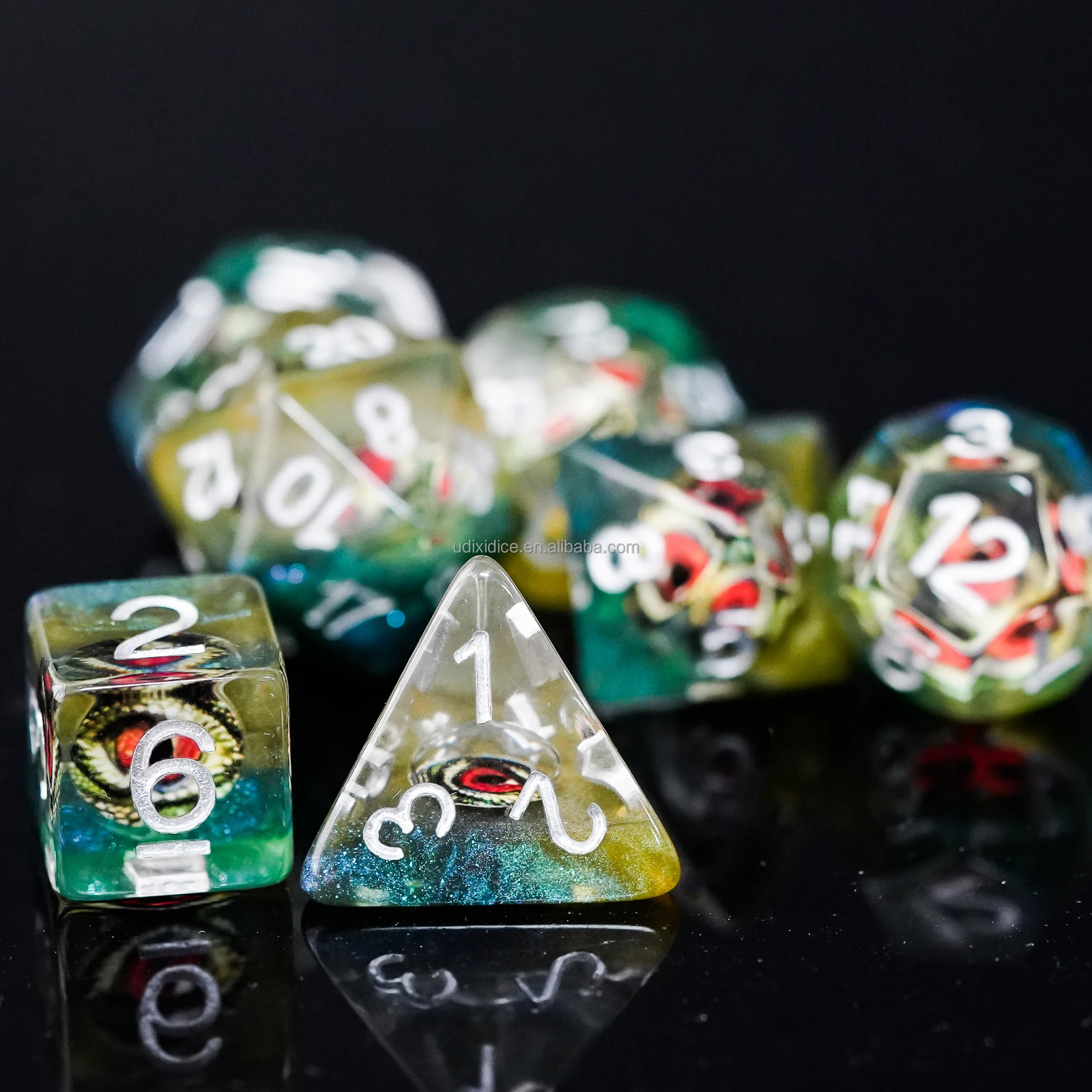 Udixi Plastic Rpg Polyhedral Dungeons And Dragons D&d Resin Custom Logo ...