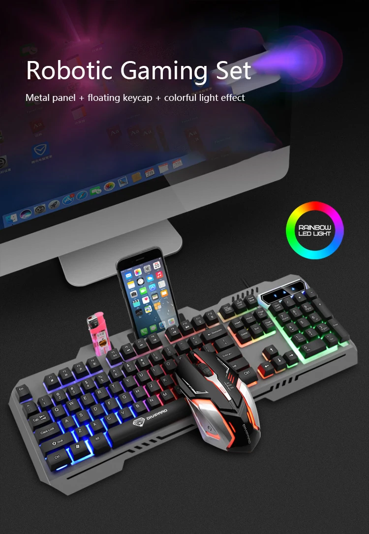 DIVPARD GMK-70 Mechanical Keyboard & Mouse Set for Esports