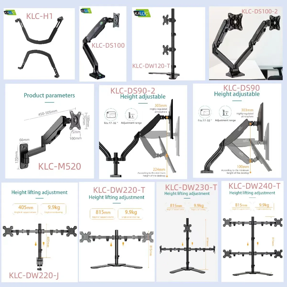 KALOC DS110 Monitor Stand - VESA Mount for 17-35 Inch Monitors