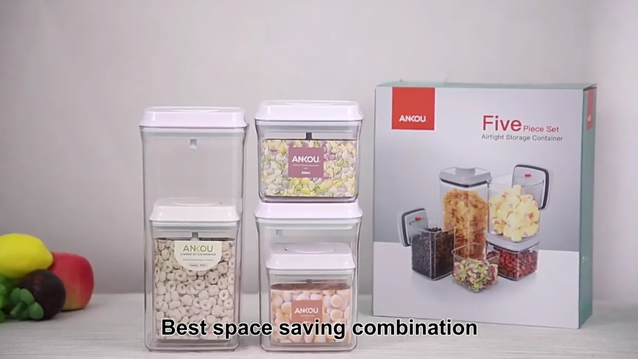 Plastic Jar Fridge Pantry Organizer Kitchen Storage Boxes & Bins ...