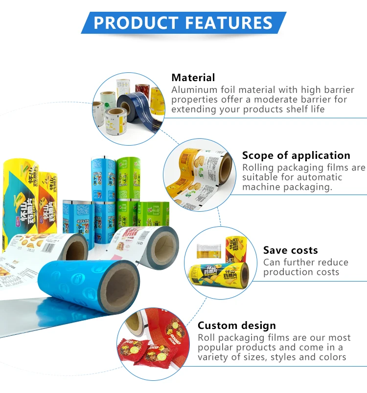 Cookies Sachet Packaging Film Roll Printed Custom Food Grade Sachets ...