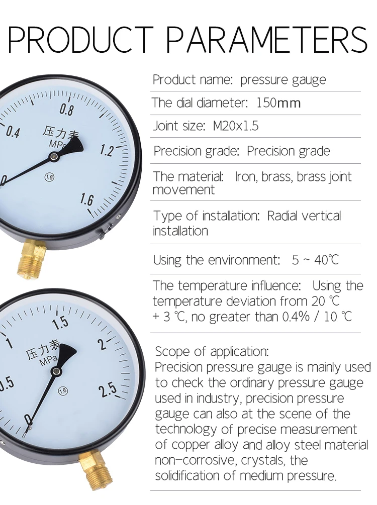 Oem Stainless Steel Hydraulic Oil Safe Gauge Pressure Gauge,Oil ...