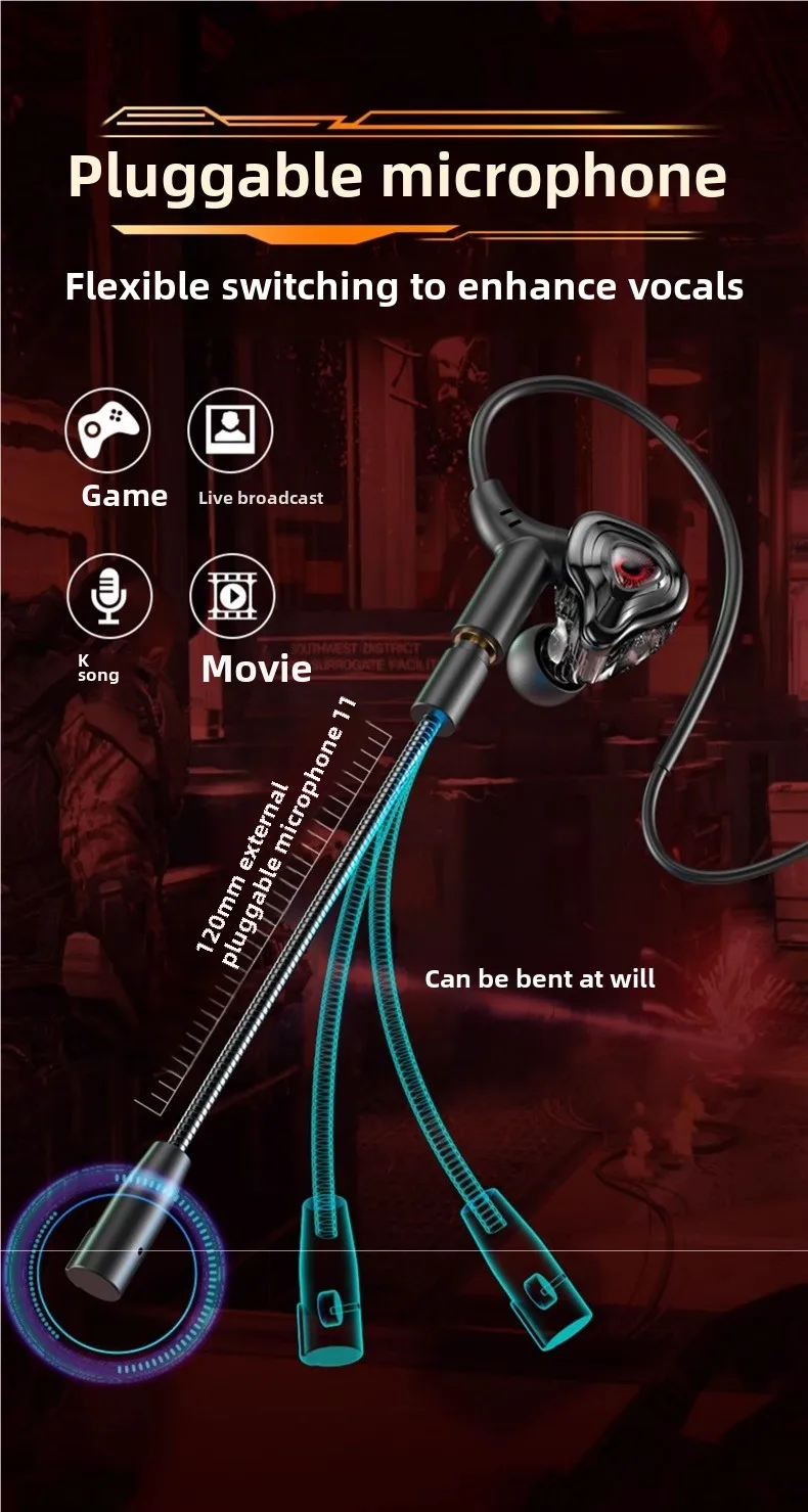 G59 In-Ear Wired Gaming Headset with LED Battery Indicator & Microphone ...