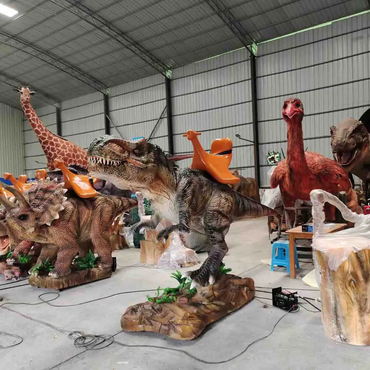 Amusement Park Mechanical Animatronic Ride Dinosaur - Buy Theme Park Artificial Dinosaurus ...