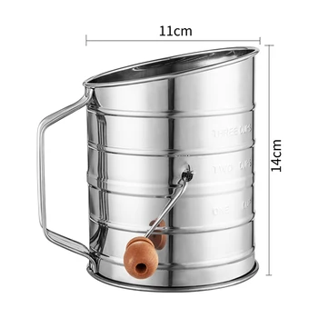 Stainless Steel Flour Sieve With Scale Hand Pressure Filter Flour Sieve ...