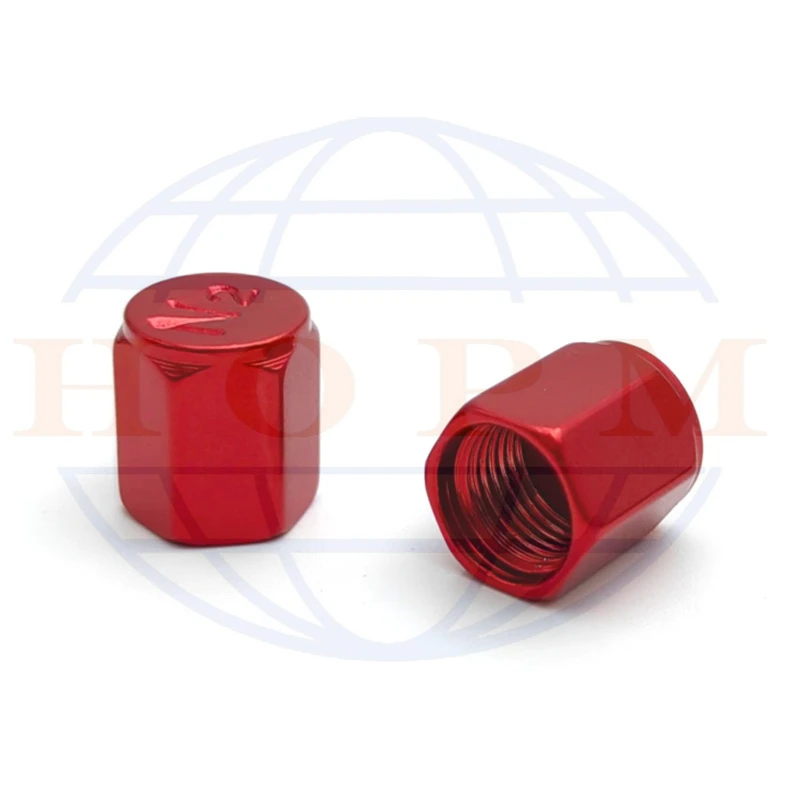 Universal Red Color Aluminum Alloy Tire Valve Cap 12.5*9.4mm