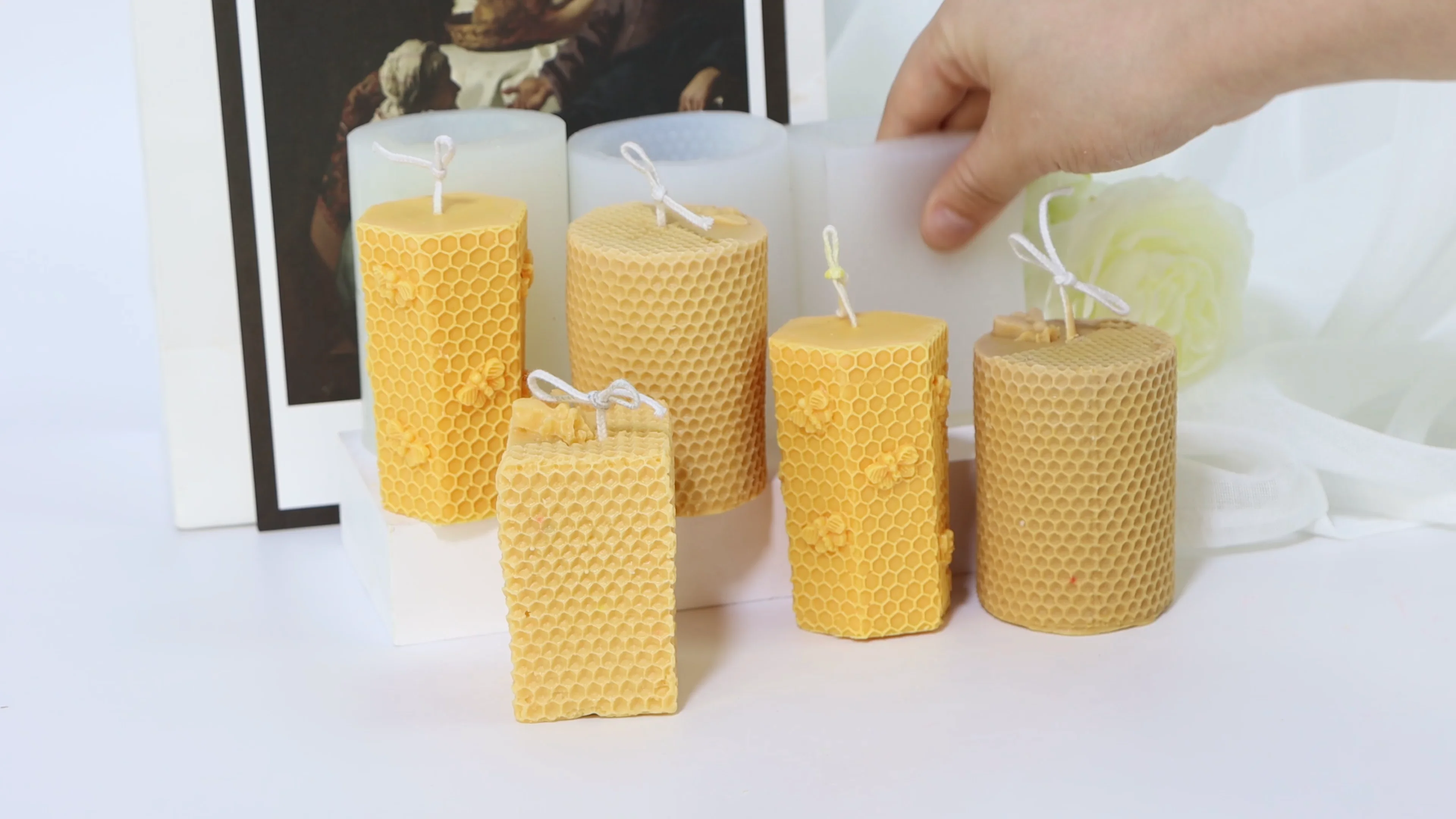 3d Bee Honeycomb Candle Molds Beehive Silicone Mold For Homemade ...