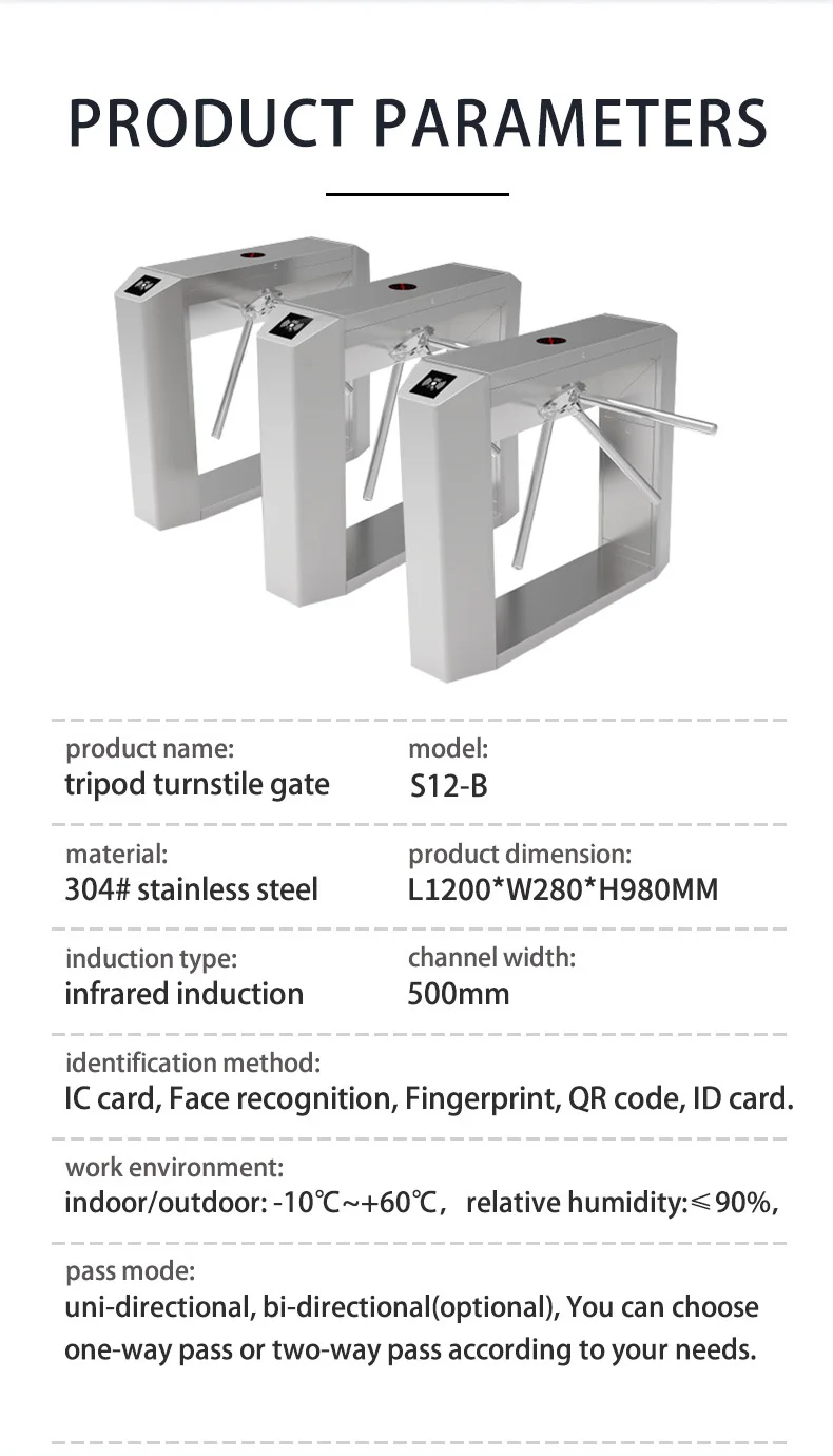 Lobby Entrance Barrier Biometric Access Control Rfid Card Read ...