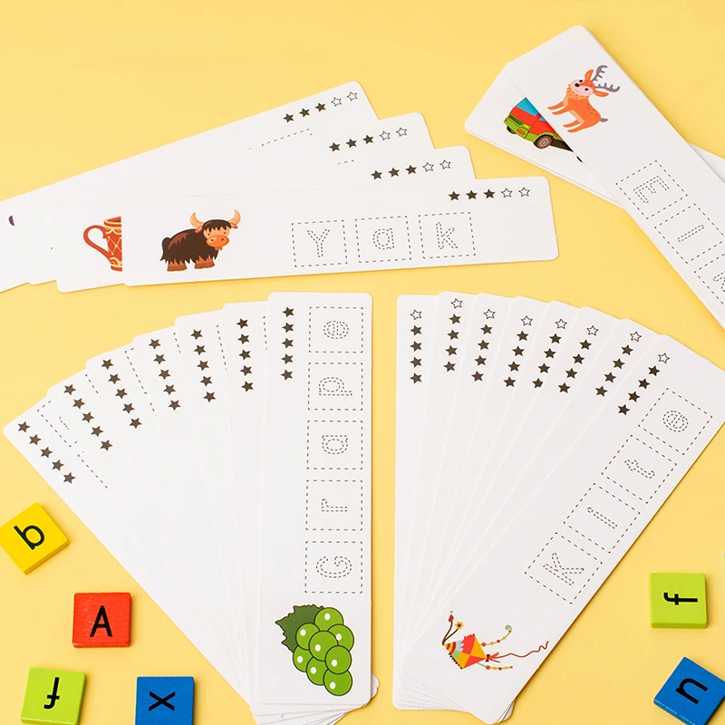 Early Educational Children Learning English Letter Matching Game Wooden ...